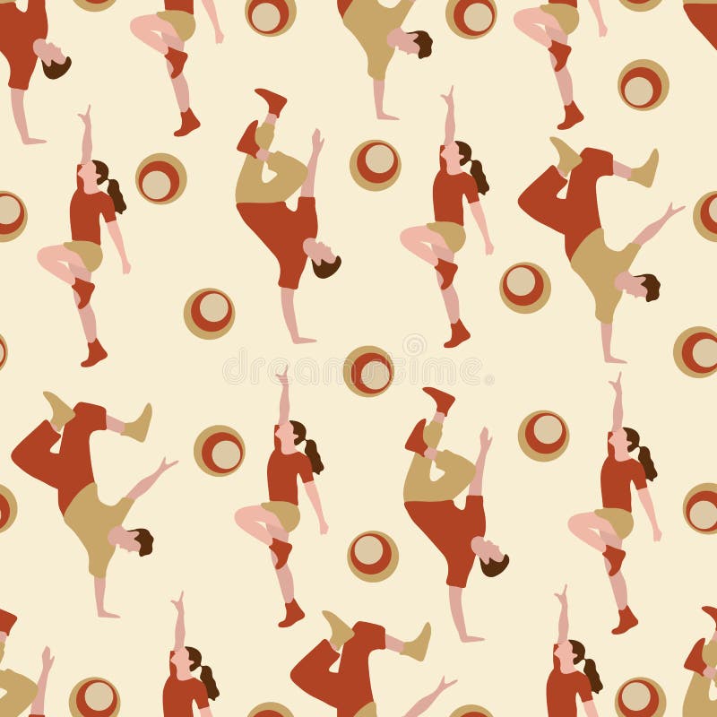 Vector Seamless Pattern with Dancing People Stock Vector - Illustration ...