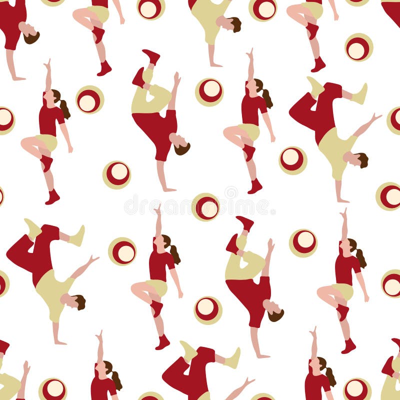 Vector Seamless Pattern with Dancing People Stock Vector - Illustration ...