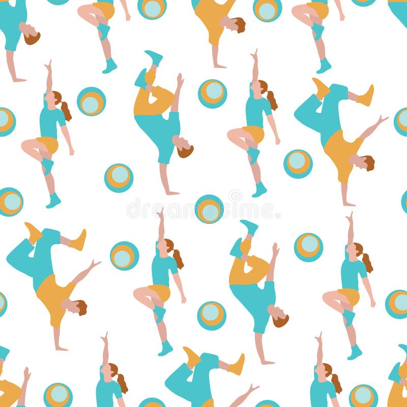 Vector Seamless Pattern with Dancing People Stock Vector - Illustration ...
