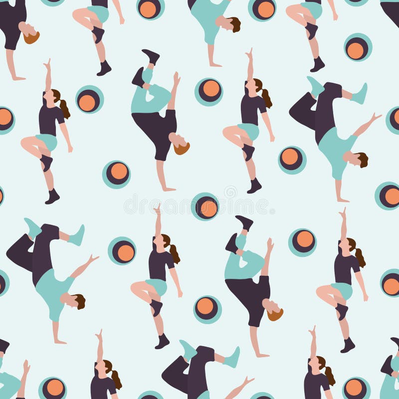 Vector Seamless Pattern with Dancing People Stock Vector - Illustration ...
