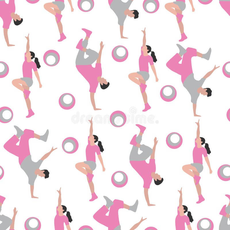 Vector Seamless Pattern with Dancing People Stock Vector - Illustration ...