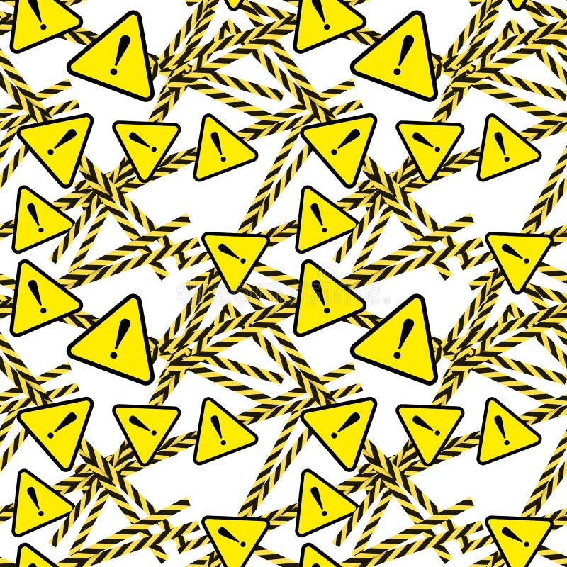 Vector Seamless Pattern, Danger, Threat Concept, Bright Yellow Color ...