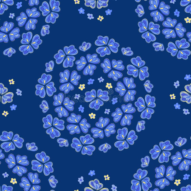 Vector Seamless Pattern with Decorative Flower Circles. Stock Vector ...