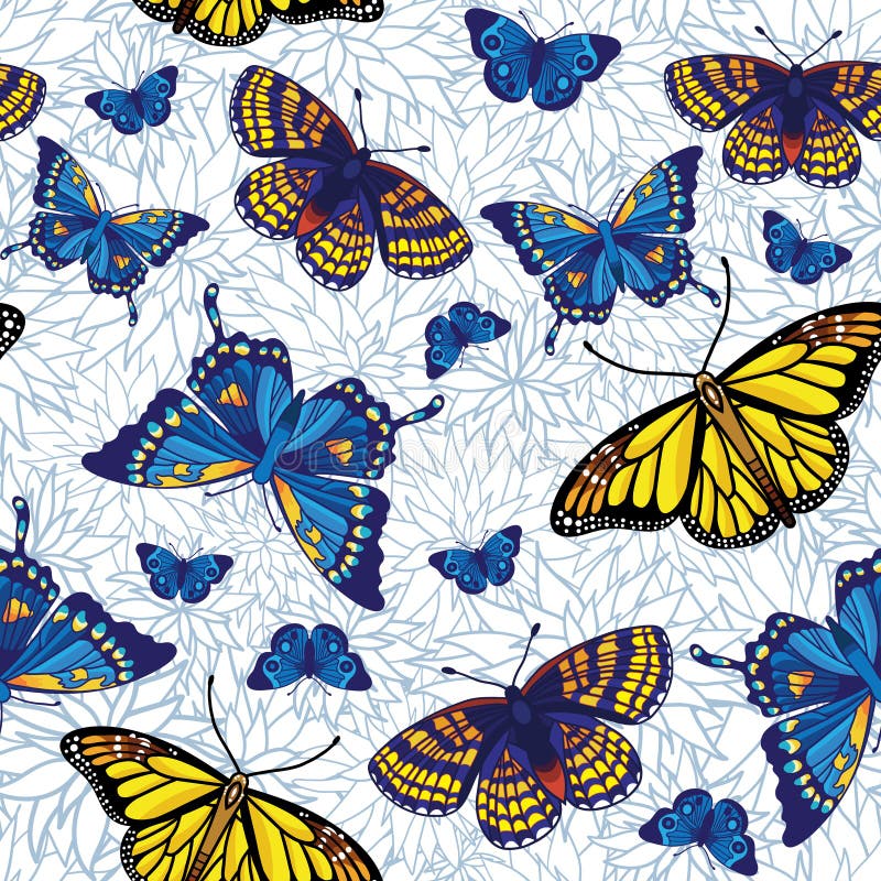 Vector Seamless Pattern Design with Butterflies Stock Vector ...