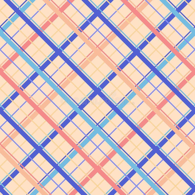 Vector Seamless Pattern with Diagonal Cross Lines, Stripes, Square Grid ...
