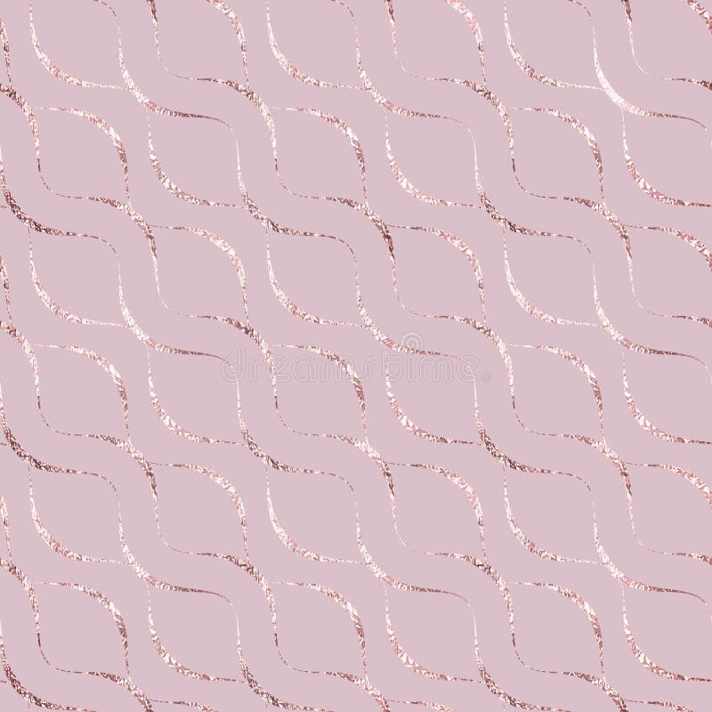 Vector Seamless Pattern. Diagonal Line. Wavy Stripes. Rose Gold ...