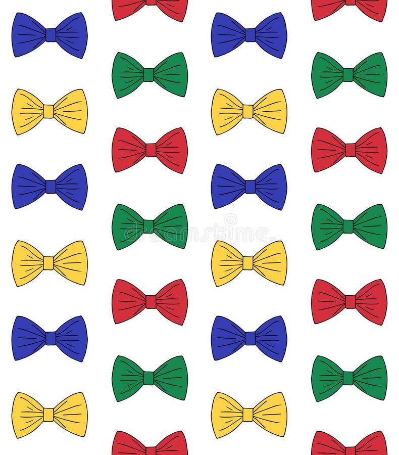 Vector Seamless Pattern of Different Bow Tie Stock Illustration ...