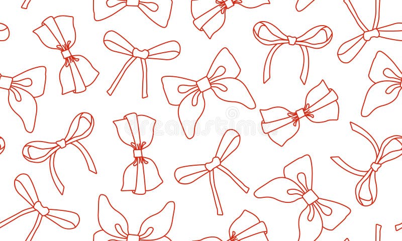 Vector Seamless Pattern of Different Bows in Doodle Style. Image for ...
