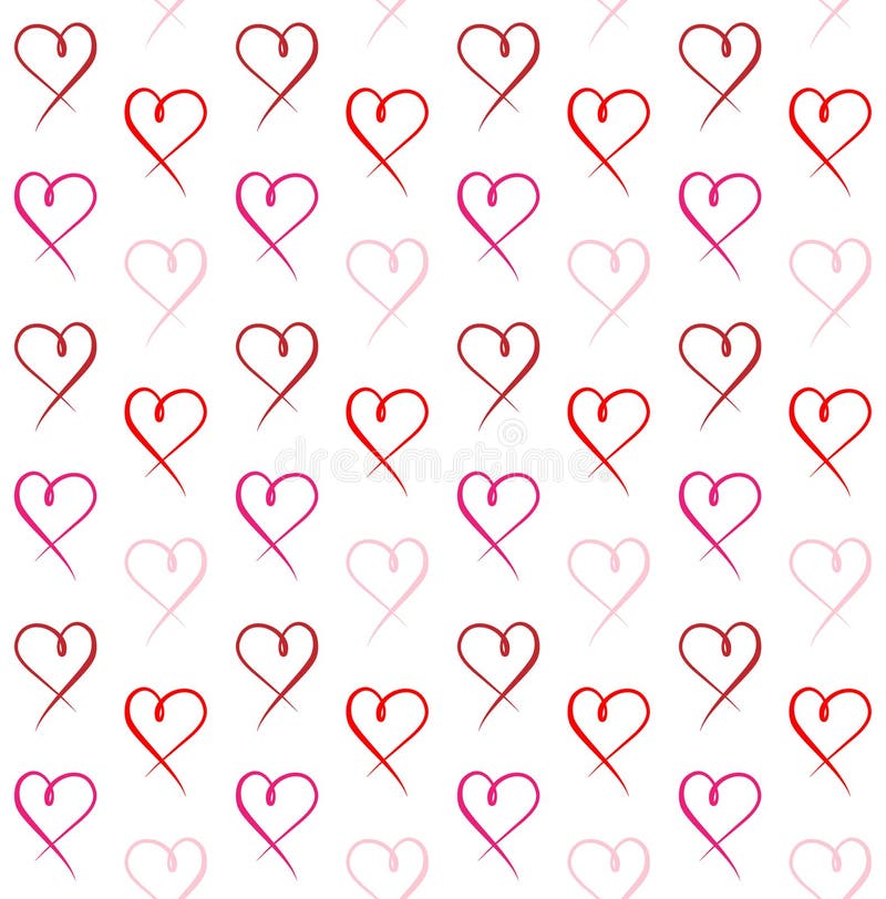 Vector Seamless Pattern of Different Color Heart Stock Vector ...