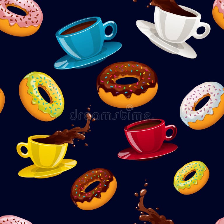 Glazed Donuts Pattern Stock Illustrations – 5,820 Glazed Donuts Pattern ...