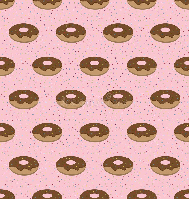 Vector Seamless Pattern with Donuts Vector Wallpapers, Fabric, Texture ...