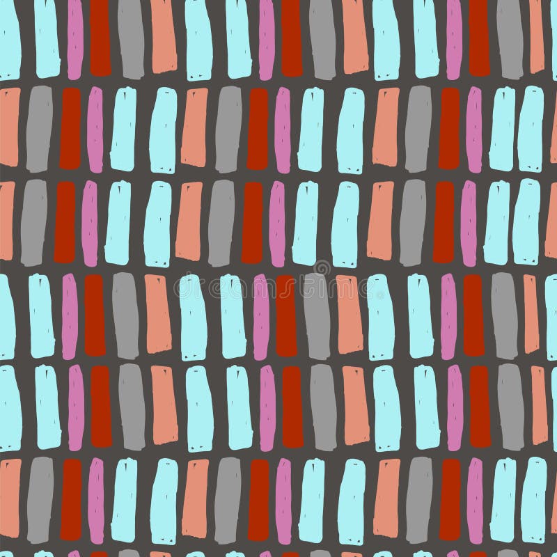 Vector Seamless Pattern Doodle Colour Blocks, Blue, Red, Pink and Grey ...