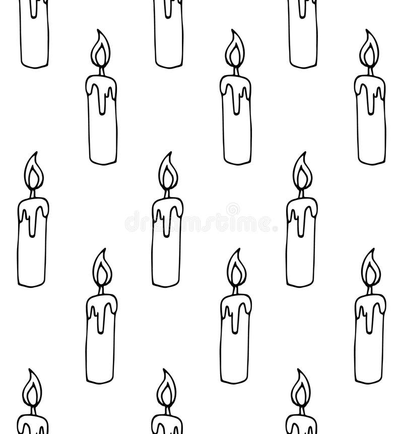 Ink Sketch of Candle Clock. Stock Vector - Illustration of timer ...