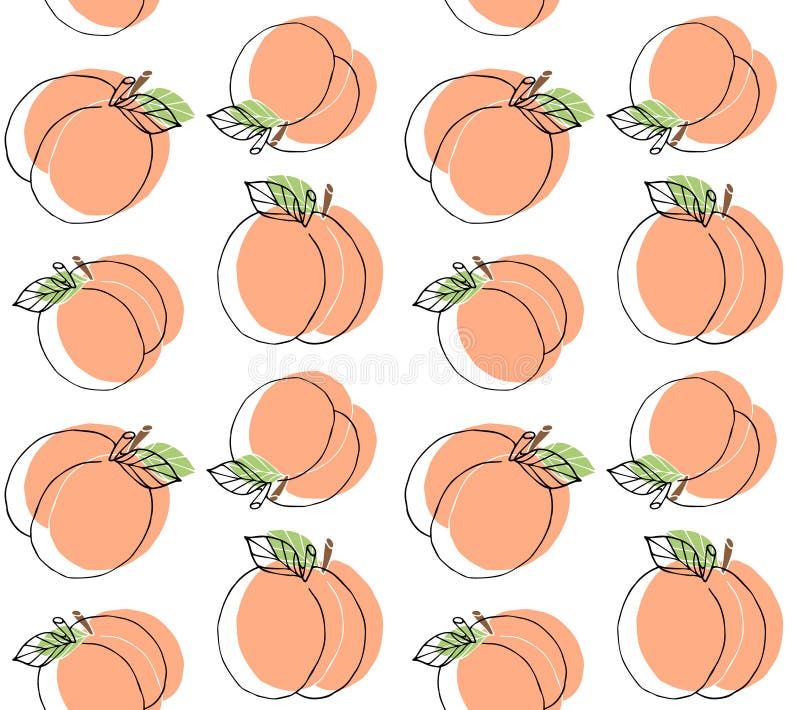 Sketch of a Peach Hand Drawn Stock Vector - Illustration of nature ...