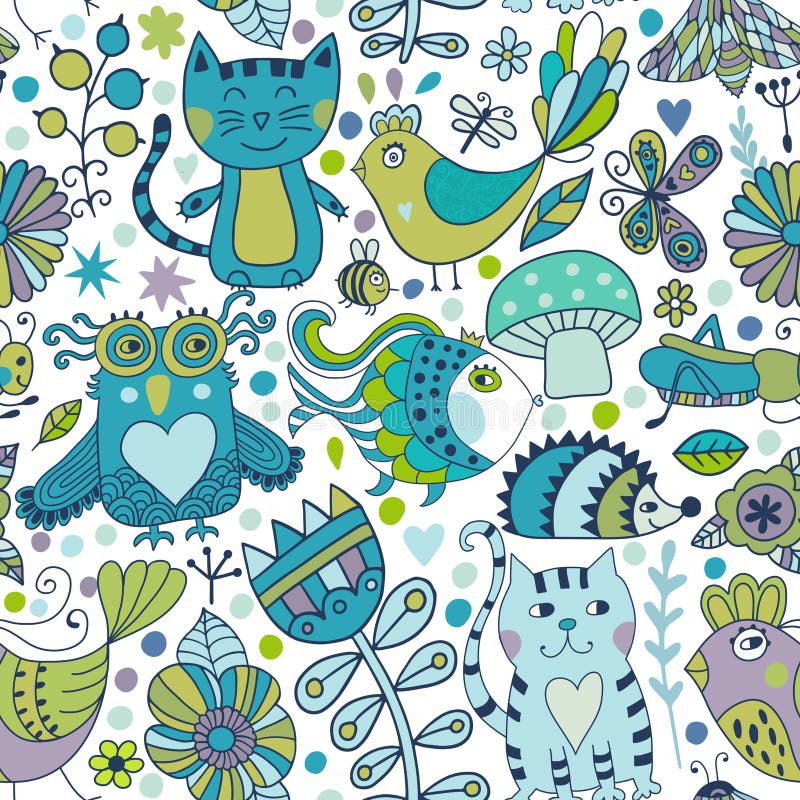 Seamless Cartoon Design Pattern Stock Illustrations – 695,994 Seamless ...