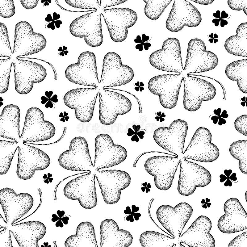 Clover Drawing Pattern Black White Stock Illustrations – 1,033 Clover ...