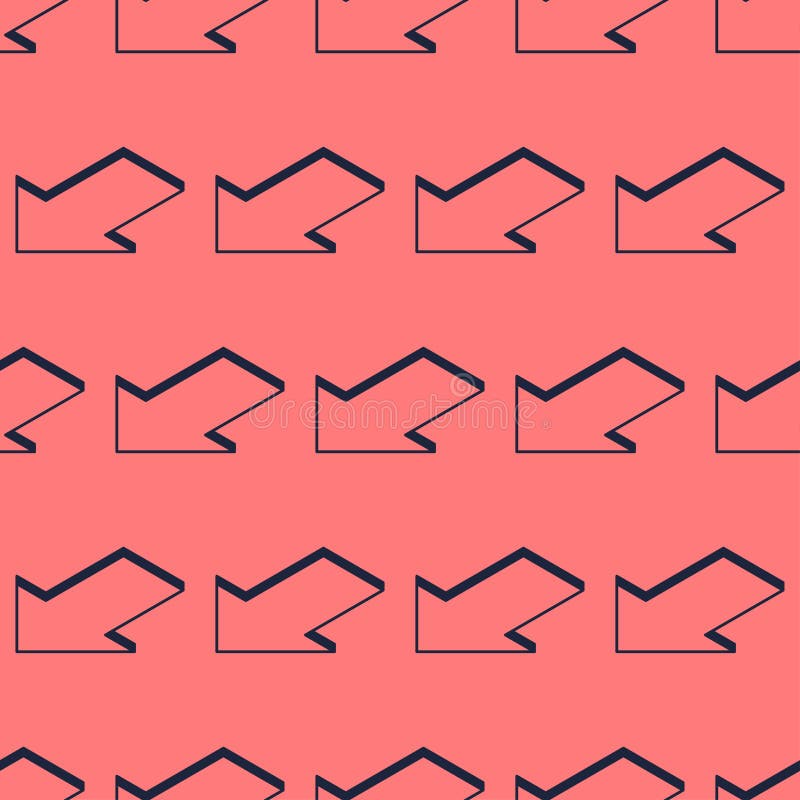Vector Seamless Pattern of Down Arrows on a Red Background. Isometric ...
