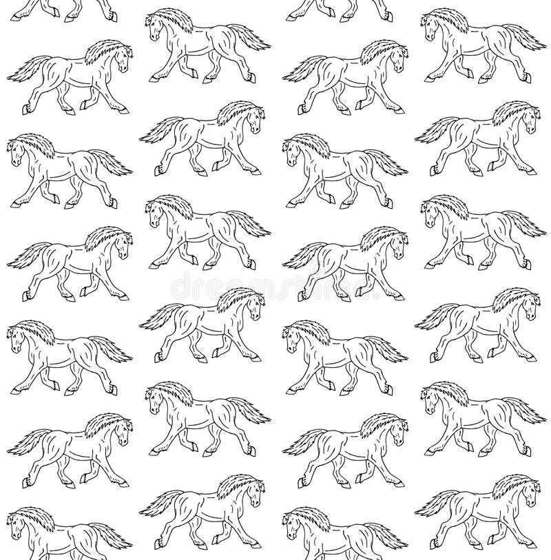 Running draft horse stock vector. Illustration of black - 31322801