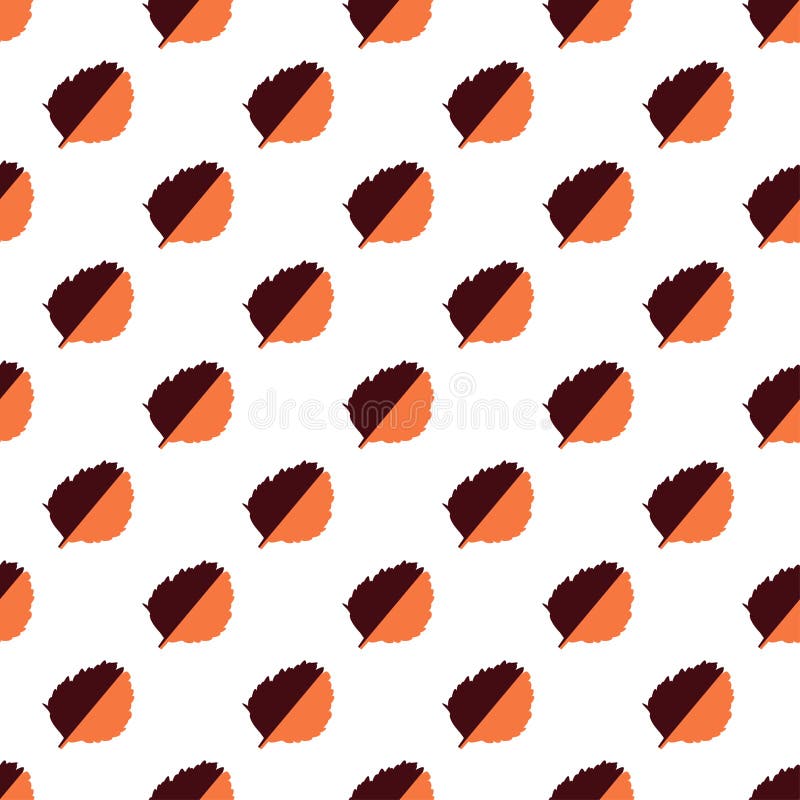 Vector Seamless Pattern with Duocolor Autumn Leaves on a White ...
