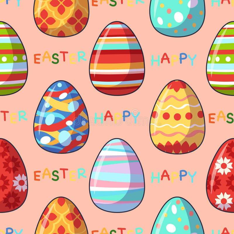 Vector Seamless Pattern with Easter Eggs Stock Vector - Illustration of painting, seamless ...