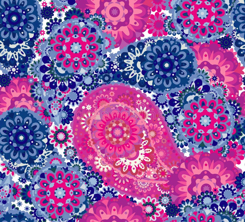 Vector Seamless Pattern In Eastern Style Colorful Element For Design