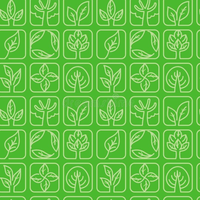 Seamless Ecology Pattern With Leaves. Vector 3 Stock Vector ...