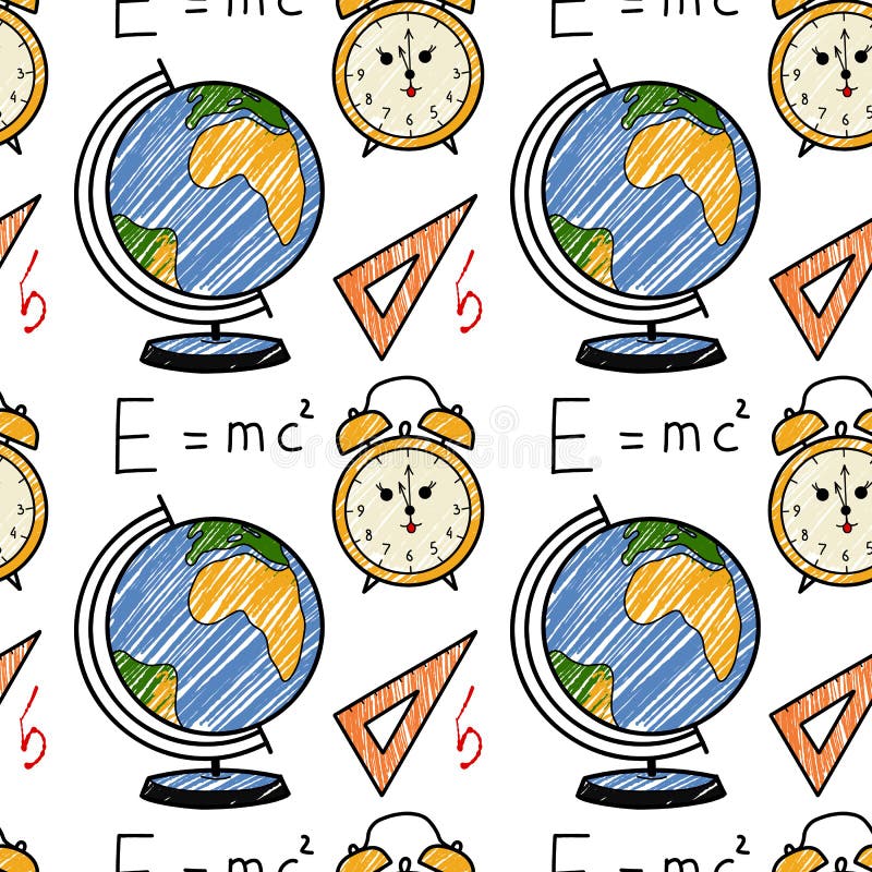 Vector Seamless Pattern Elements Back To School Stock Vector ...