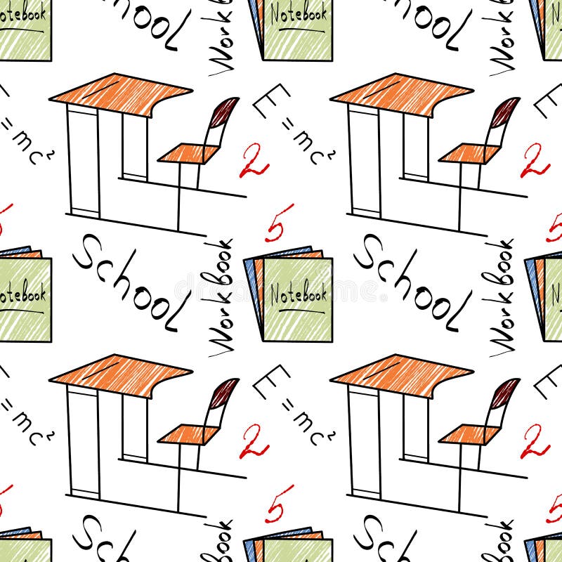 Vector Seamless Pattern Elements Back To School Stock Vector ...