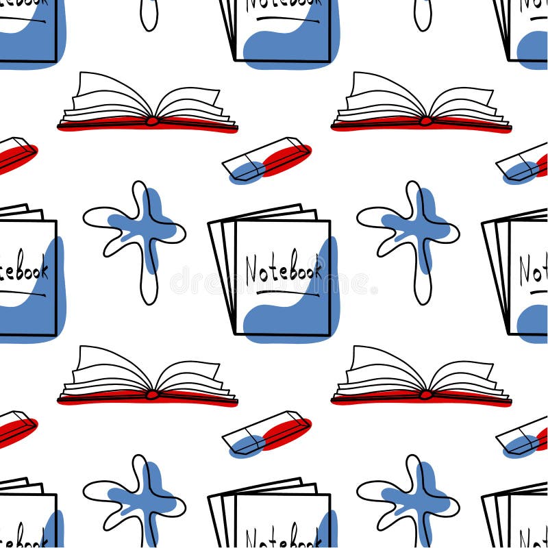 Vector Seamless Pattern Elements Back To School Stock Vector - Illustration of scrapbooking ...