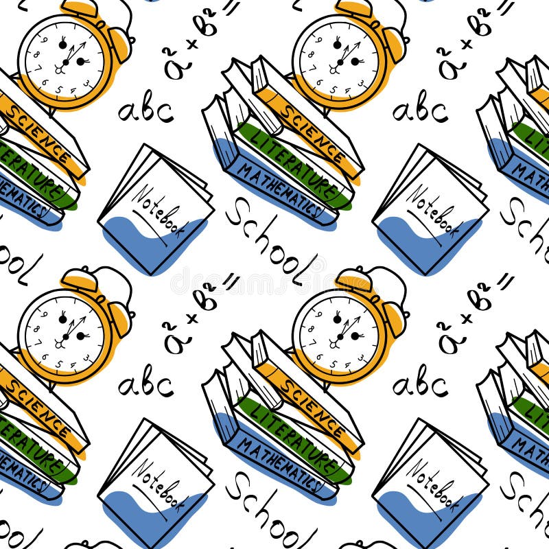 Vector Seamless Pattern Elements Back To School Stock Vector ...