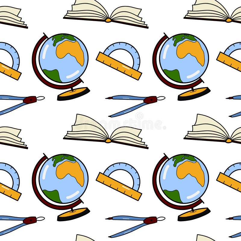 Vector Seamless Pattern Elements Back To School Stock Vector ...