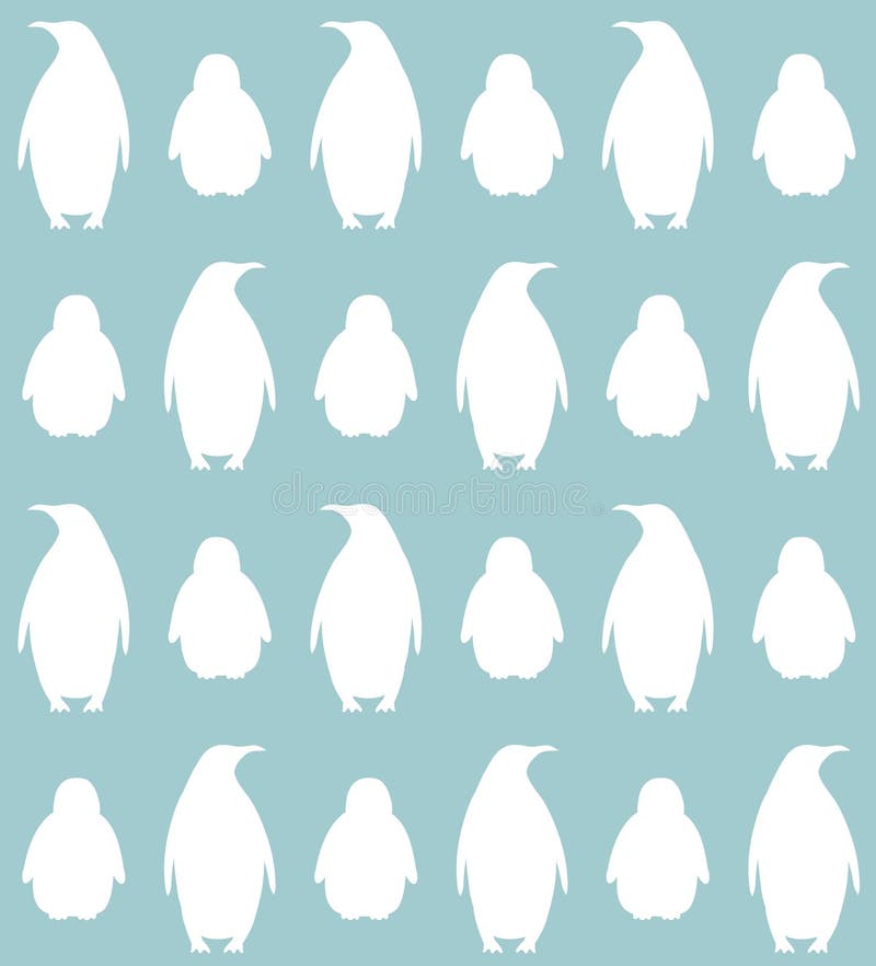 Vector Seamless Pattern of Emperor Penguin Stock Vector - Illustration ...