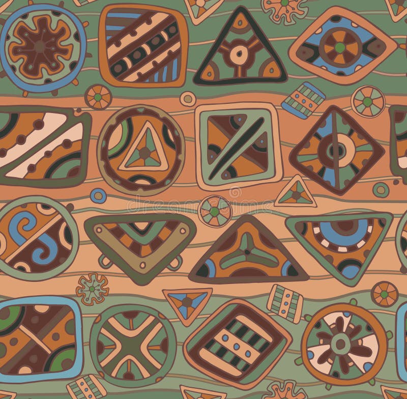 Vector Seamless Pattern with Ethnic Elements. Stock Vector ...