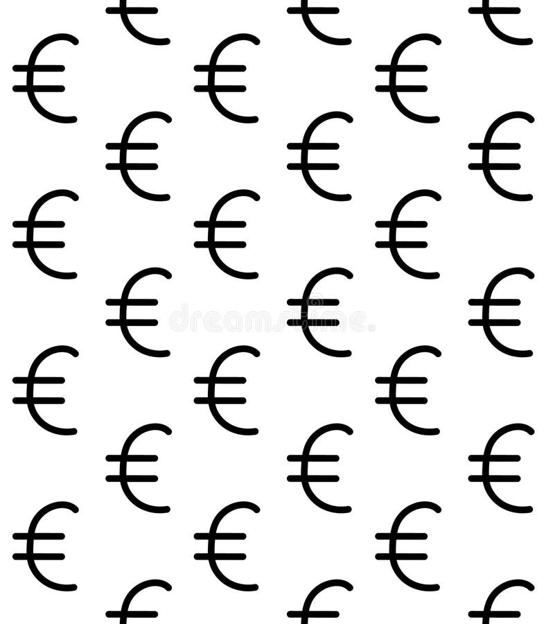 Vector Seamless Pattern of Euro Sign Stock Vector - Illustration of ...