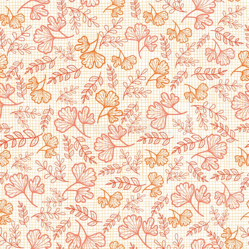 Vector Seamless Pattern with Fall Leaves on Linen Texture. Background ...