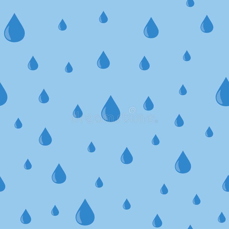 Vector Seamless Pattern of Falling Water Drops Stock Vector ...