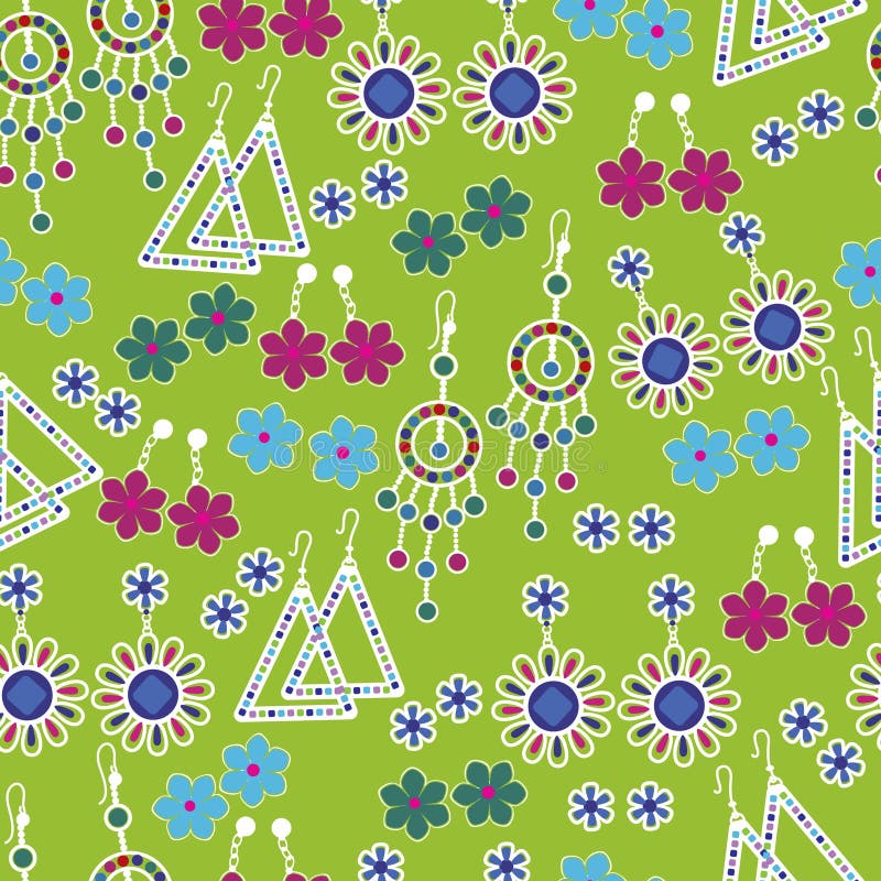 Fashion Jewelry Vector Seamless Pattern Stock Vector - Illustration of ...