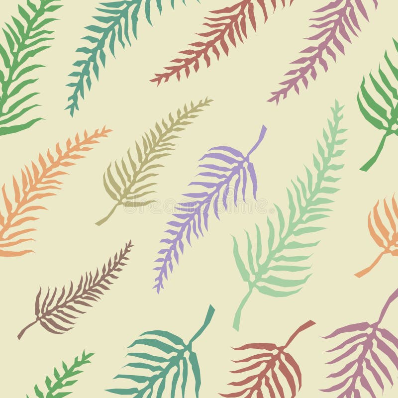 Vector Seamless Pattern with Fern Leaves Stock Vector - Illustration of ...