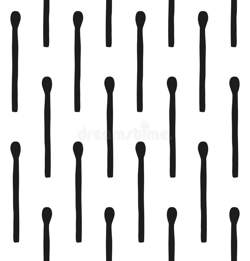 Vector Seamless Pattern of Fire Match Silhouette Stock Illustration ...