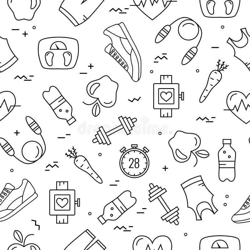 Fitness Pattern Background Stock Illustrations – 22,037 Fitness Pattern ...