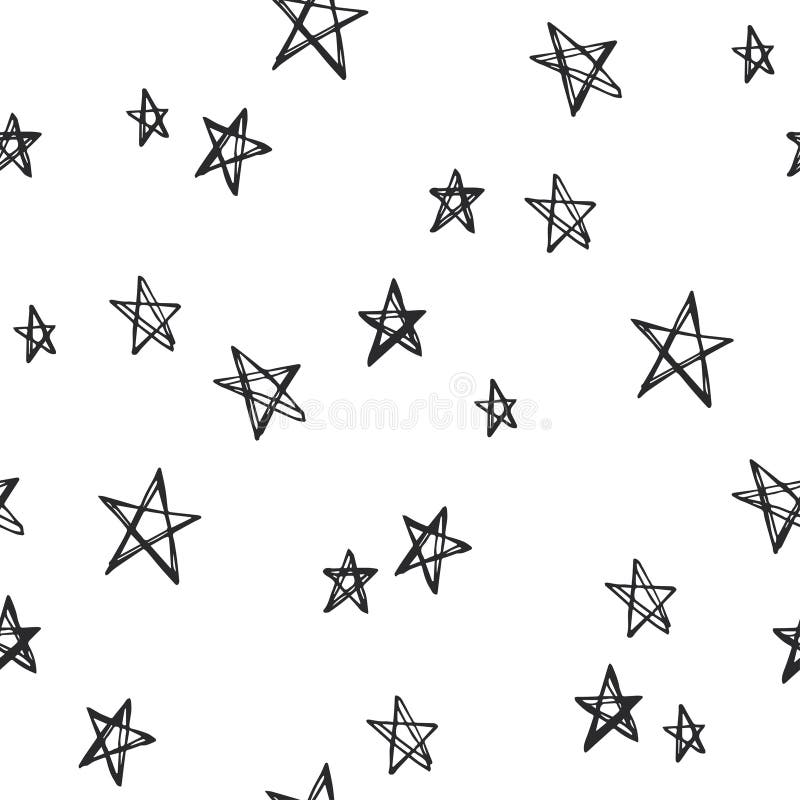 Vector Seamless Pattern with Five-pointed Stars. Endless Texture with ...
