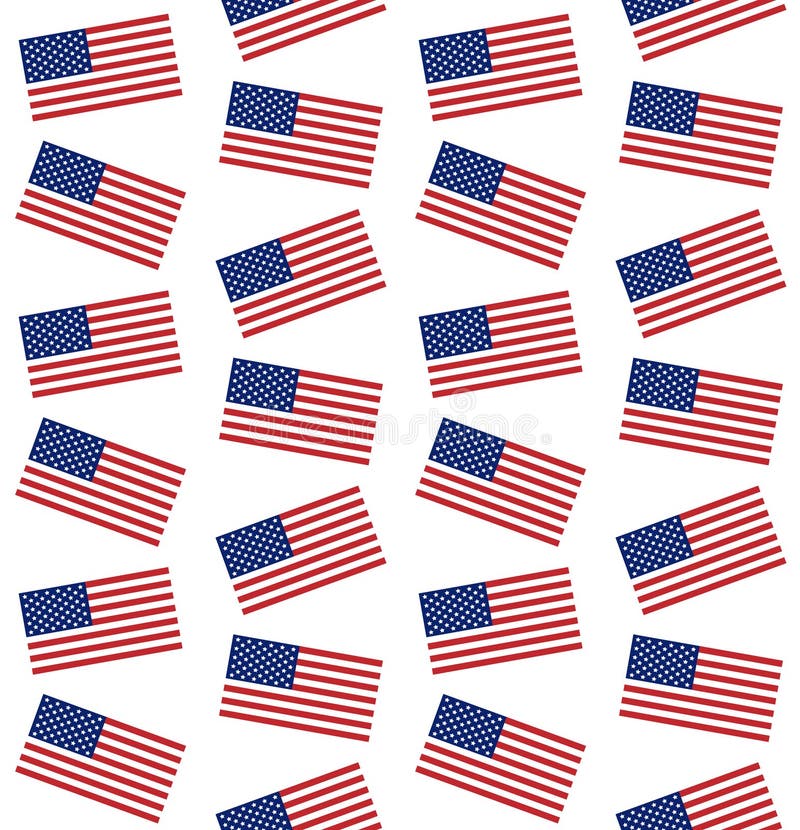 Vector Seamless Pattern of Flat American USA Flag Stock Vector ...