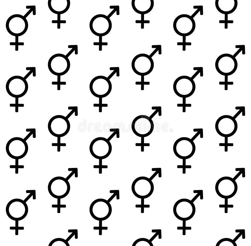 Vector Seamless Pattern of Flat Bi Bisexual Sign Stock Illustration ...