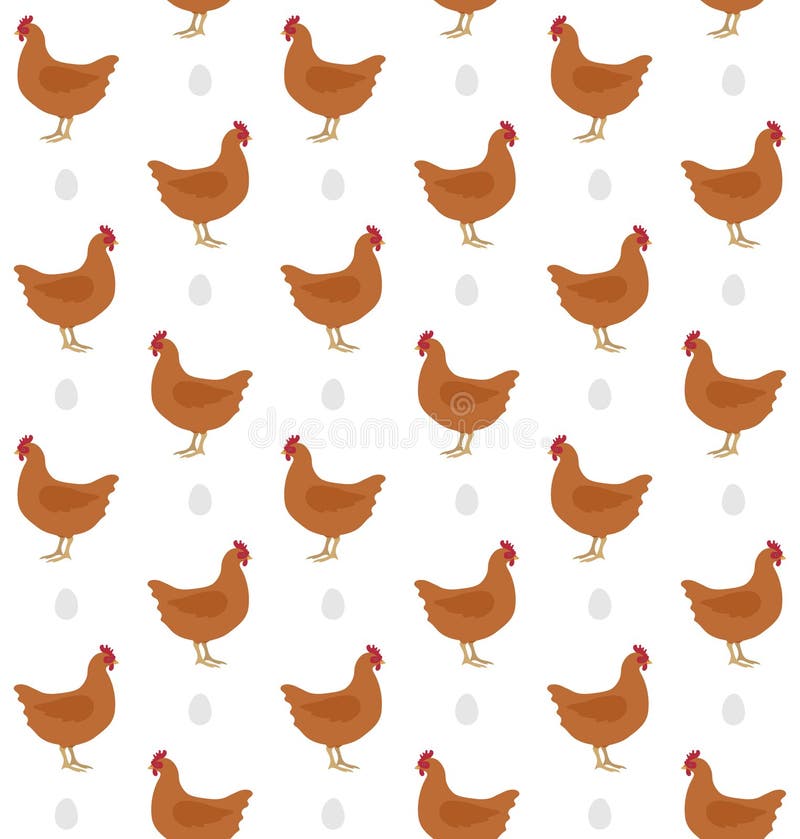 Vector Seamless Pattern of Flat Chicken and Egg Stock Vector ...