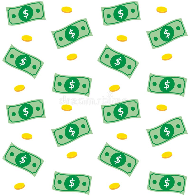 Vector Seamless Pattern of Flat Dollar Money Stock Vector ...