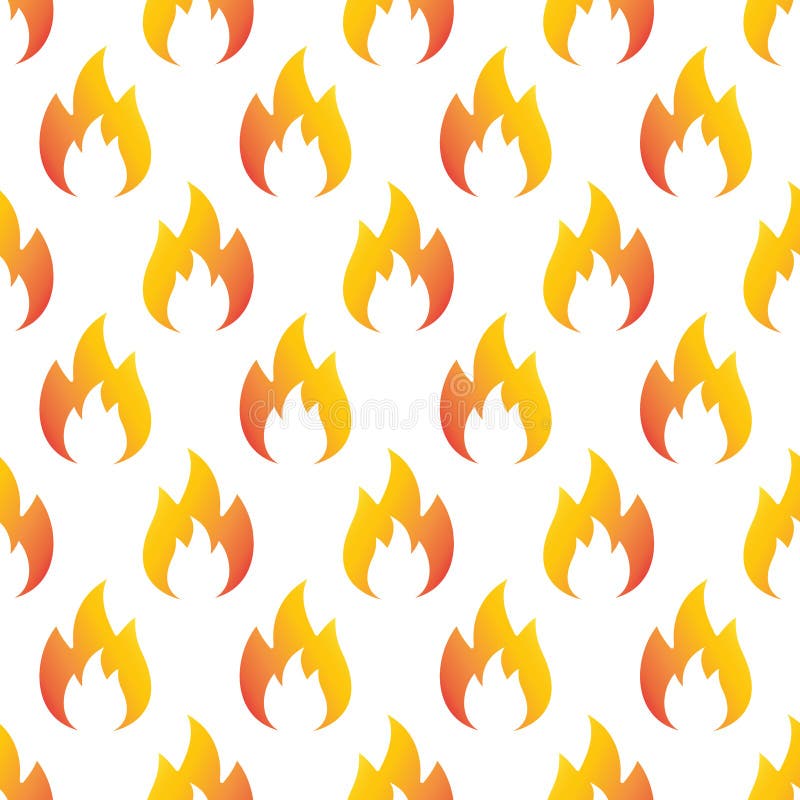 Vector Seamless Pattern of Flat Fire Flame Stock Vector - Illustration ...