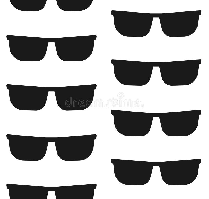 Vector Seamless Pattern Of Flat Glasses Silhouette Stock Vector Illustration Of Print Sight