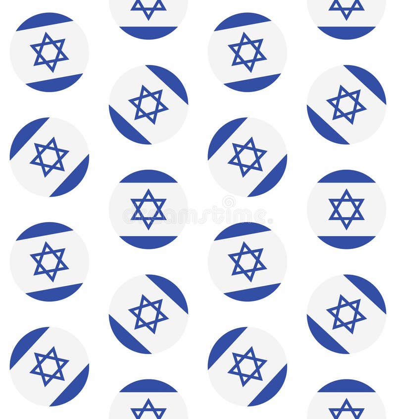 Vector Seamless Pattern of Flat Israel Flag Circle Stock Illustration ...