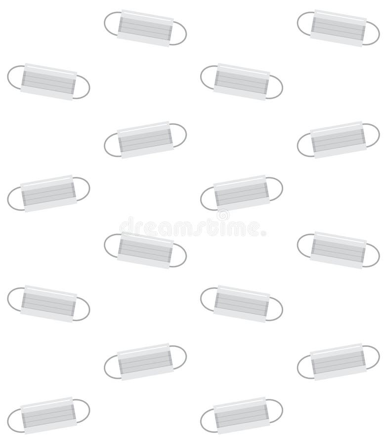 Vector Seamless Pattern of Flat Medical Face Mask Stock Illustration ...