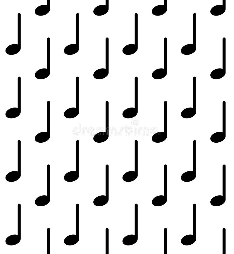 Vector Seamless Pattern of Flat Music Note Stock Vector - Illustration ...